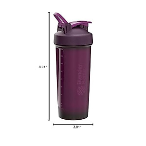 BlenderBottle Classic V2 Shaker Bottle Perfect for Protein Shakes and Pre Workout, 28-Ounce, Plum
