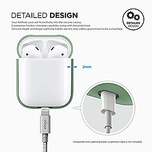 elago Premium Silicone AirPods Case Designed for Apple AirPods 1 and 2 [Front LED Visible] [Pastel Green]