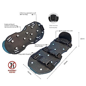 Osaava 48003 Gunite Spiked Shoes For Epoxy Floor Coating NEW Design Plate Epoxy Floor Spiked Shoes with 3/4” Short Spikes Perfect For Cover Installation Full ASSEMBLED (1 Pair)