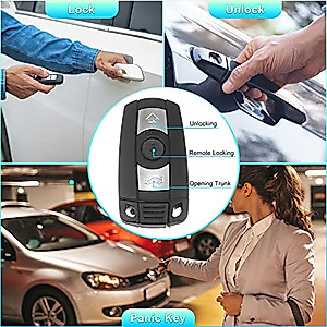 X AUTOHAUX 2pcs 315MHz KR55WK49127 Replacement Smart Proximity Keyless Entry Remote Car Key Fob for BMW 1 3 5 6 Series 2006-2014 3 Buttons with Door Key 46 Chip