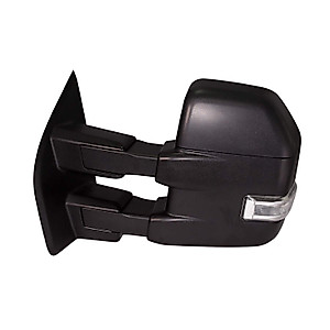 AERDM New F150 Towing Mirrors fit 2015-2018 with Auxiliary/Puddle Lights Signal Indicator and Linear arrow light Power Operation Heated Black Housing with 22pin to 8pin adapter