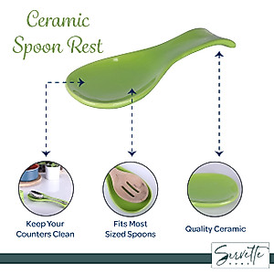Green Ceramic Spoon Rests
