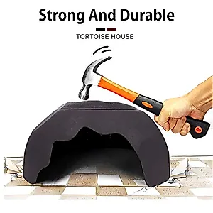 TINTON LIFE Reptile Hideouts Box with 2 Ceramic Sinks to Increase Humidity Terrarium Reptile Hide Habitat Humidify Cave for Turtle Lizard Tortoise Amphibians Snake, 9.8x5.9x5.9 Coffee