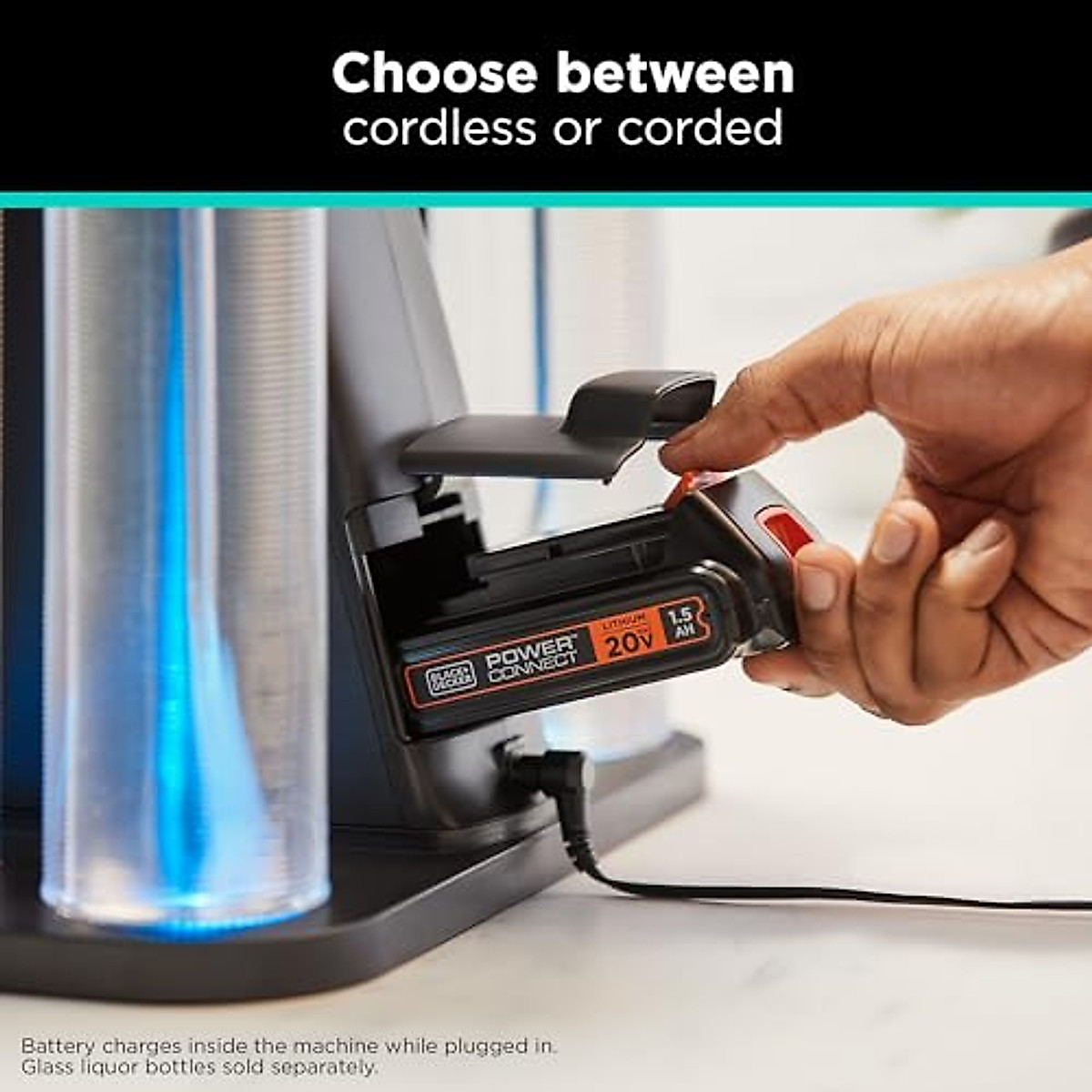 BLACK+DECKER bev by BLACK+DECKER Cordless Cocktail Maker Machine and Drink Maker for Bartesian capsules (BCHB101)
