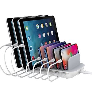SooPii 70W 7 Port Charging Station for Multiple Devices,Charger Station with One 30W Power Delivery Port for Laptops,and 6 USB Ports for Smart Phones,Tablets,Other Electronics…