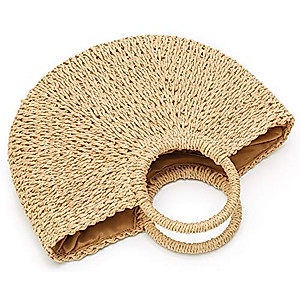 Womens Large Straw Bags Beach Tote Bag Hobo Summer Handwoven Bags Purse With Pom Poms