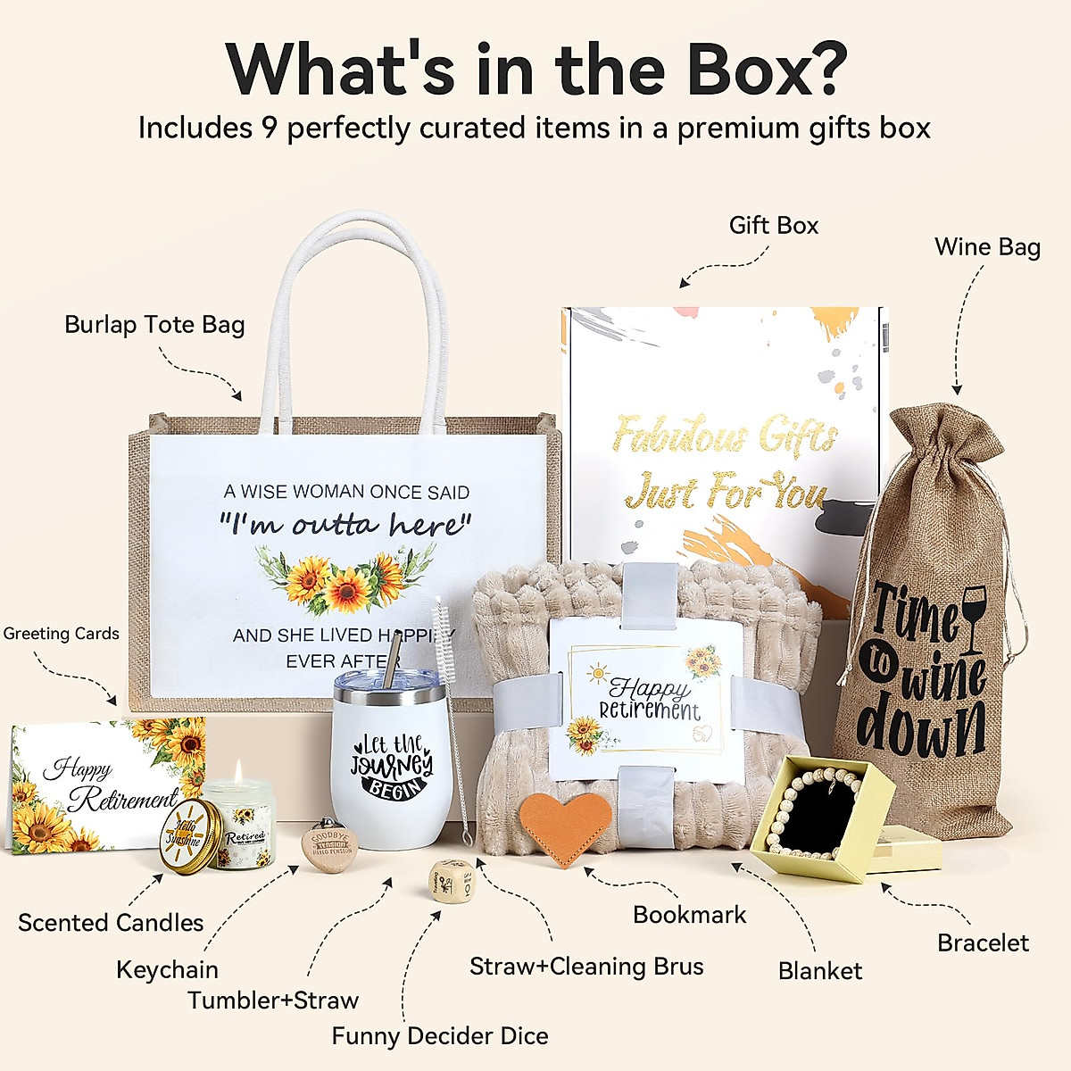 coosazii Retirement Gift for Women 2024, Happy Retirement Gift for Coworker, Friends, Mom, Grandma, Staff Retirees Tumblers,Tote Bag Set