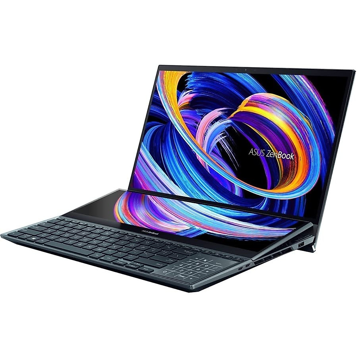 ASUS ZenBook Pro Duo 15 OLED UX582 Laptop, 15.6” 4K Touch Display, Intel Core i9-12900H, 32GB RAM, 1TB SSD, GeForce RTX 3070 Ti, ScreenPad Plus, Windows 11 Pro, Celestial Blue, UX582ZW-XB99T
