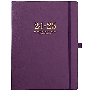 Appointment Book 2024-2025 /Planner - Weekly Appointment Book, JUL 2024 - JUN 2025, 8.5" x 11", Daily/Hourly Planner with 15-Minute Interval, Purple