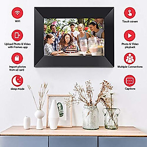 Feelcare Digital WiFi Picture Frame 8 inch, Send Photos or Videos from Anywhere, 16GB Storage,1280x800 IPS HD Display,Touchscreen for Easy Navigation