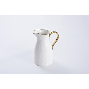 Pampa Bay Golden Salerno Titanium-Plated Porcelain Water Pitcher, 8.25 x 6.25 x 4.75in