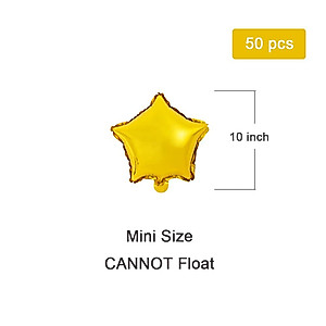 Star-shaped Balloon,10" Gold Foil Balloon Mylar Balloon,Pack of 50