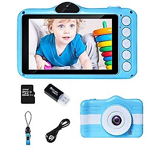 Kids Digital Camera 3.5 inch with 32GB SD Card and SD Card Reader – Camera for Kids Boys and Girls Gifts - Children Toy Camera Large Screen. Rechargeable Selfie Video Camera for Kids.