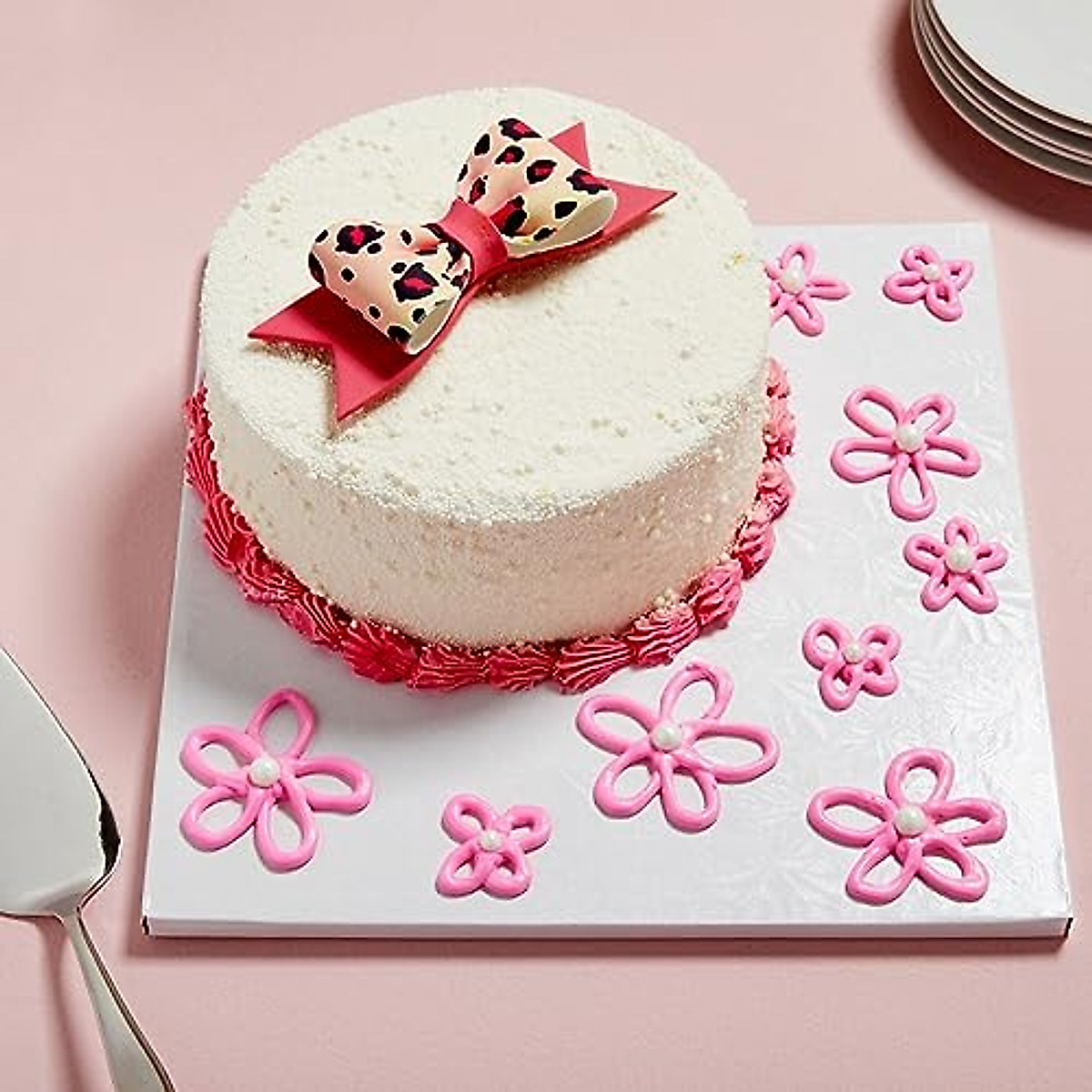 6 Pack White 12 Inch Cake Drum for Baking Desserts, Foil Square Cake Boards for Pastries