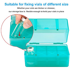 Healvaluefit 8-Holes Medication Vial Storage Box for Fridge, Insulin Vial Holder Organizer Case Fits Various 5ml-15ml Injectable Medicines Vials - Green