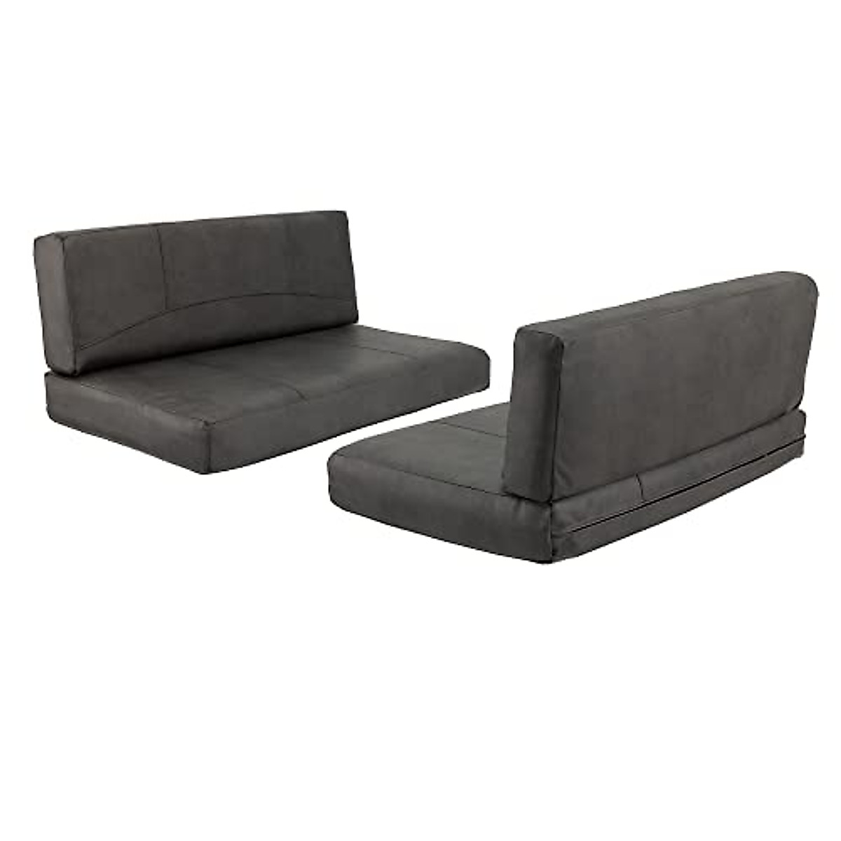RecPro RV Dinette Booth Cushions with Memory Foam Camper Trailer Bed (Gunmetal, 36")