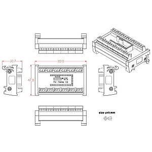 Terminal Block Breakout Board Module for Teensy 3.2, DIN Rail Mount Version
