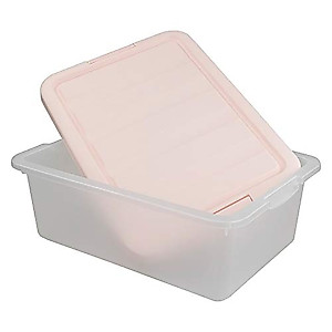 Ucake 14 Quart Plastic Storage Boxes with Pink Lids, 2 Packs