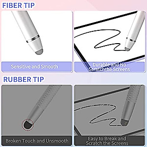 Stylus Pens for Touch Screens (3Pcs), Capacitive Stylus Pen for iPad with High Sensitivity Fiber Tip Compatible with All Universal Touch Screens