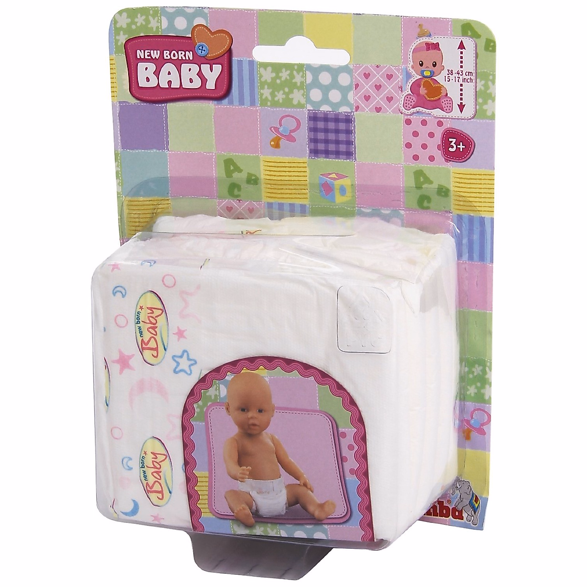 Simba 105561906 Baby Set of 5 Cute Realistic Nappies Suitable for Dolls 38-43 cm | for Ages 3 and up, Multicoloured