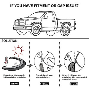 LEDKINGDOMUS Fender Flares Kit Compatible for 2004-2008 Ford F150 Styleside, 2006-2008 Lincoln Mark LT, Dura-Flex Material Smooth Black Finish Front Rear Wheels Pocket Rivet Style