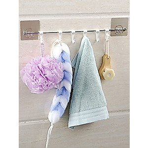 MELOYOU Kitchen Rail Utensil Rack Organizer Wall Mount with 12 Sliding Hooks No Drilling Hanging Rack for Kitchen,Pot Pan,Towel Pack of 2