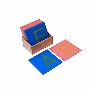 Adena Montessori Sandpaper Letters, Capital Case Print with Box Montessori Sandpaper Letters Montessori Materials for Preschool