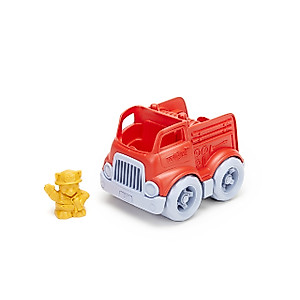 Green Toys Fire Engine, Red - Pretend Play, Motor Skills, Kids Toy Vehicle. No BPA, phthalates, PVC. Dishwasher Safe, Recycled Plastic, Made in USA.