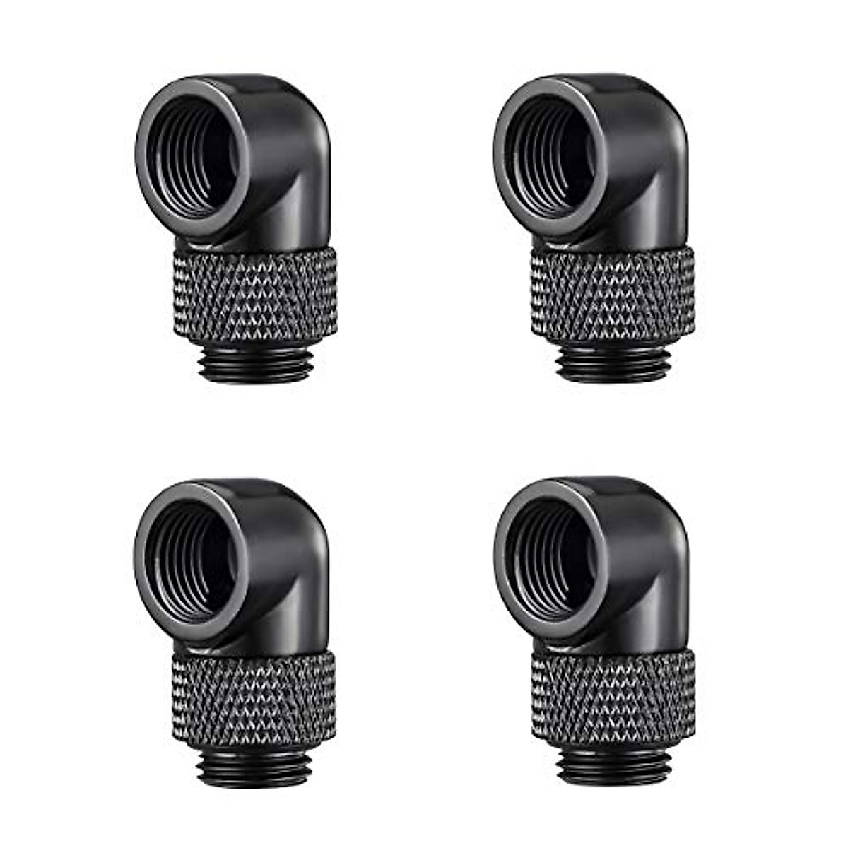 Kyerivs G1/4" Male to Female Extender Fitting, 90° Rotary Enhance Multi-Link Adapter Fitting for Computer Water Cooling System (Male to Female)