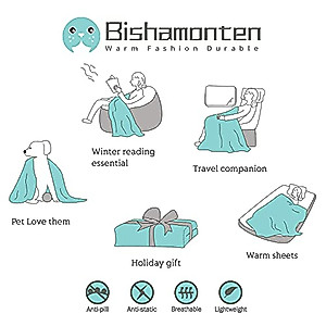 Blue Star Rabbit Bunny Blanket Flannel Lightweight Fleece Soft Cozy Happy Easter Gifts Throws Fuzzy Warm Cozy Bedding Blankets for All Season in Home Bed Sofa XS 40"x30"