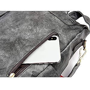 ZOCILOR Women's Fashion Backpack Purse Multipurpose Design Convertible Satchel Handbags and Shoulder Bag PU Leather Travel bag (Grey)