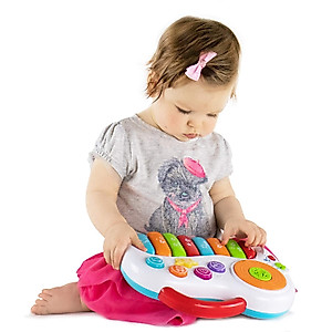 Musical Piano Toy for 1-3 Years Old Toddlers with Keyboard Note, DJ Mixer and Light-Up Buttons - Educational and Fun for Both Boys and Girl