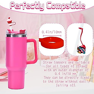 30 Pcs Different Random Straw Covers Cap,Cute Dust Proof Straw Toppers,Reusable Straw Covers Cap for Tumblers,10 mm Tumbler Cup Straw Accessories