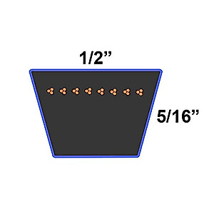 D&D PowerDrive ORB-H-1067 Murray 585416 or Ariens 07200021 Kevlar Replacement Belt, 1/2" x 38", 4LK Section, Rubber