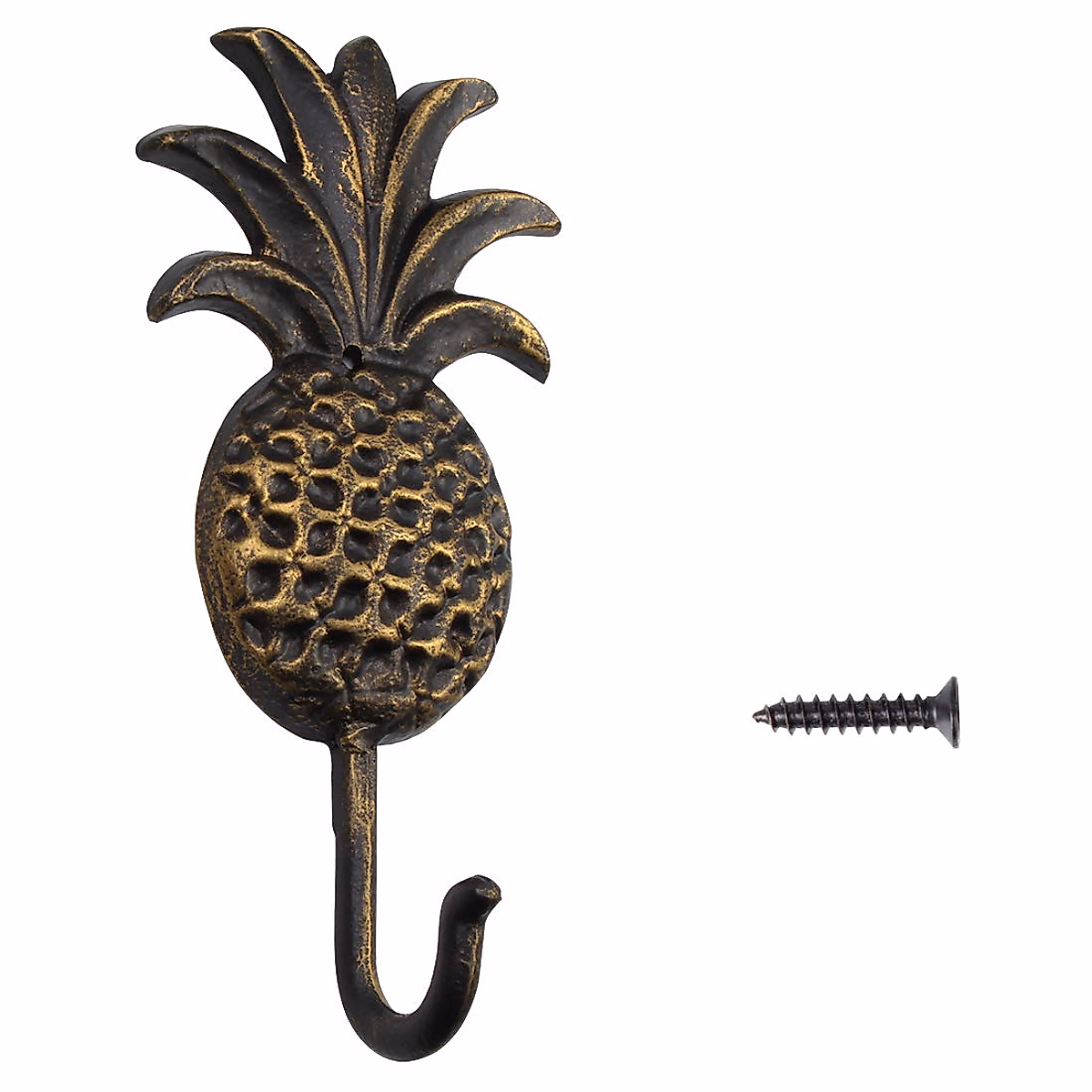Coat Hook Hat Hook Vintage Wrought Iron Wall Mounted Screws Included Wall Hook (Pineapple)