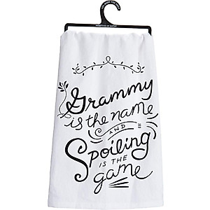 Primitives by Kathy 25541 LOL Made You Smile Dish Towel,Cotton, Granny is The Name 28" x 28"