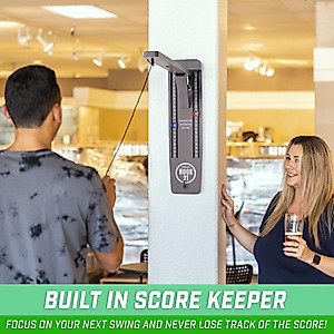 GoSports Hook 21 Wall Mount Ring Swing Game - Play Indoors or Outdoors with Foldable Arm