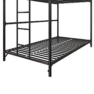 DHP Daven Easy Assembly Kids Bunk Bed, Twin Over Twin, Black