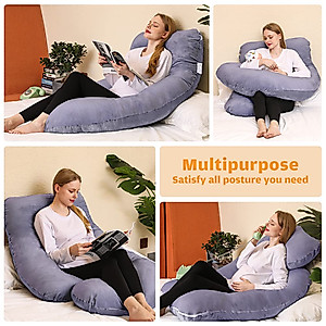 Chilling Home Pregnancy Pillows, U Shaped Full Body Pillow for Pregnancy 55 Inch Maternity Pillow for Pregnant Women, Pregnancy Must Haves Pregnancy Pillows for Sleeping with Removable Cover