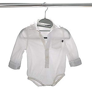 Simplify Kids 12 Pack Collar Ultimate Hangers, Non Slip Slim Space Savers, No More Stretching Baby Clothes, Light Grey (3229-LGREY)