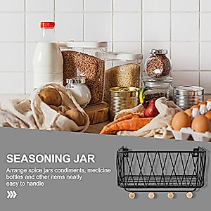 FOMIYES White Wall Decor Hanging Storage Rack Hole- Free Storage Shelf Hanging Clothes Storage Organizer Wardrobe Hanging Rack for Home Closet Wardrobe Use Black Key Hanger