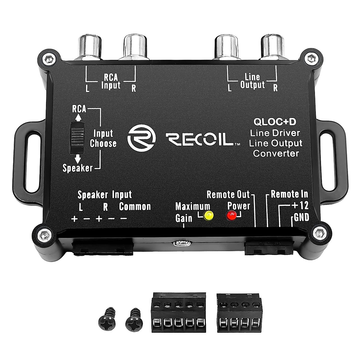 Recoil LOCD Active 2-Channel Line Output Converter Line Driver 2-in-1, 10V Line Output Signal with Auto Sense Remote Turn-on