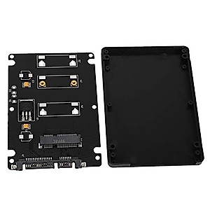 Mini Pcie mSATA SSD to 2.5 inch SATA3 Adapter Card with Case 7 mm Thickness Black