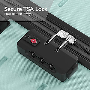 Strenforce Luggage Sets 20/24/28 inch Lightweight Suitcase Sets with Double Spinner Wheels TSA Lock For Travel Trips, mint green
