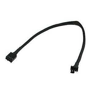 okgear 12" PWM 4 pin Extension Cable with Black Sleeving # FC44PWM-12BKS