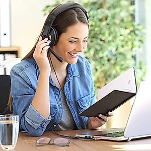 V-8 Mic + Audio Splitter for Computer 3.5mm Female to 2 Dual 3.5mm Male Y Splitter Cable Smartphone Headphone Headset to Computer PC (Black)