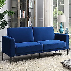 STP-Y Velvet Convertible Upholstered Convertible Folding Futon Couch Sofa Bed, Foldable Loveseat, Loveseats Furniture for Compact Small Space, Dorm, Living Room Apartment, Office