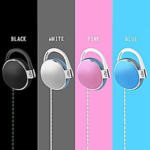 leqingchun Clip Type Earphones，Portable Stereophone Headphones,with Microphone and Call Controller Stereo Earphones,Suitable for Compatible with 3.5mm iPhone, Android Mobile Phone Black