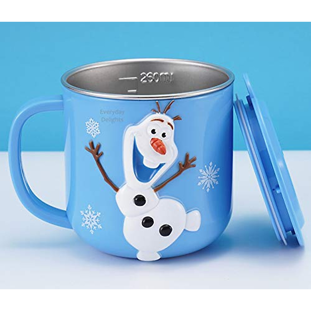 Everyday Delights Disney Frozen Olaf Blue Stainless Steel Insulated 3D Cup with Lid,250ml