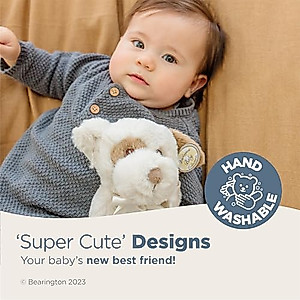 Bearington Baby Lil’ Spot Snuggler, 15 Inch Puppy Dog Plush Stuffed Animal Security Blanket Lovey for Babies, Gender Neutral